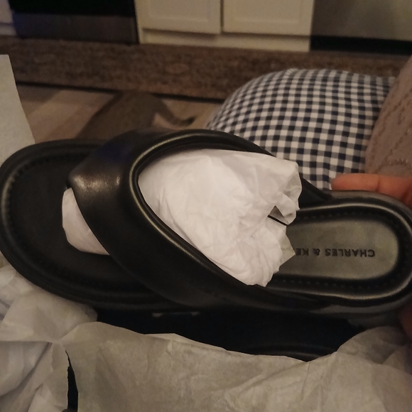 Charles & Keith | Shoes | Charles And Keith Black Platform Slides ...